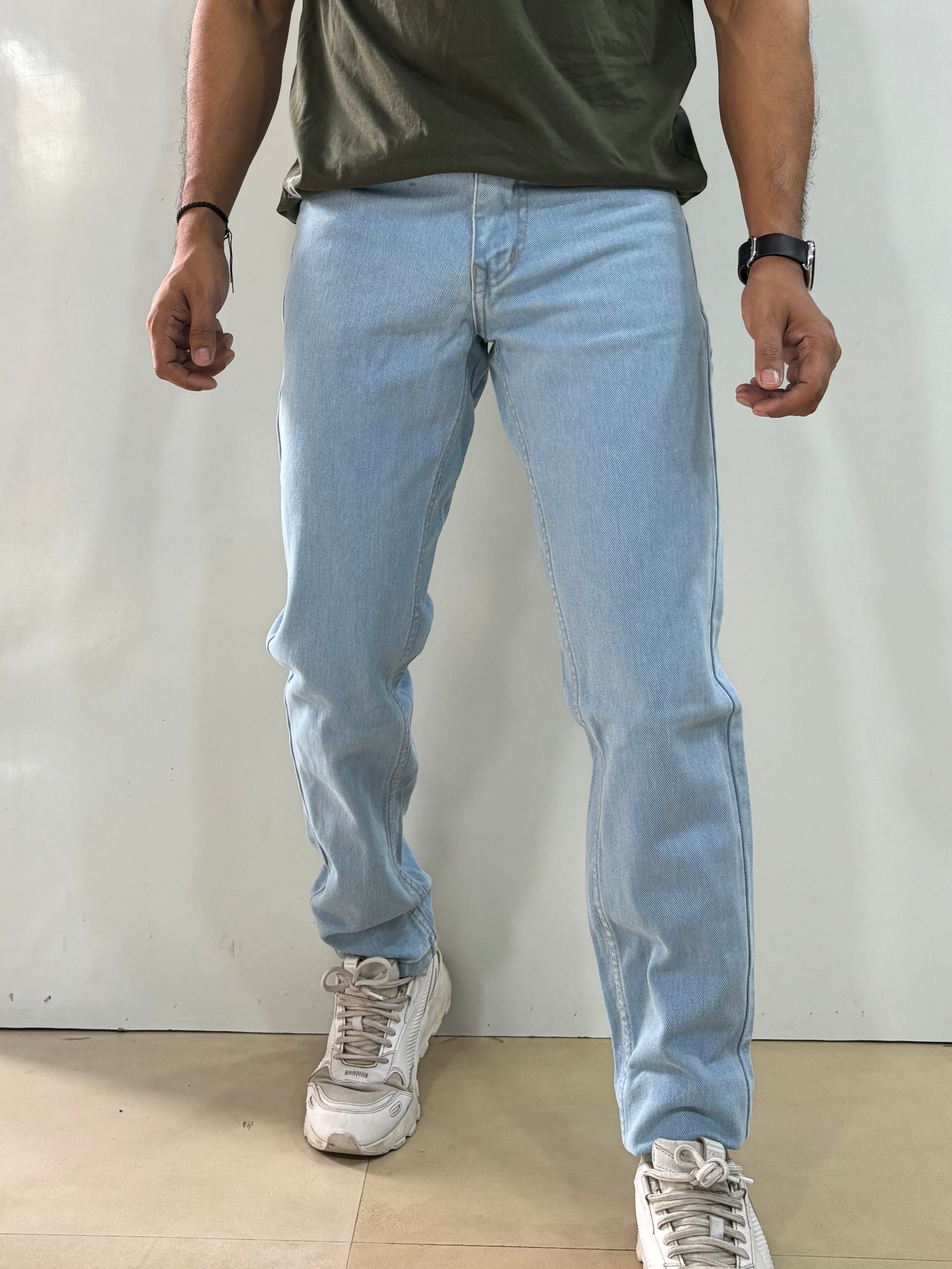 Ice Blue Carrot Fit Jeans – OMART FASHION